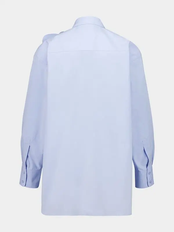 PAULA Marla Relaxed Fit Poplin Shirt With Detachable Flower - Blue