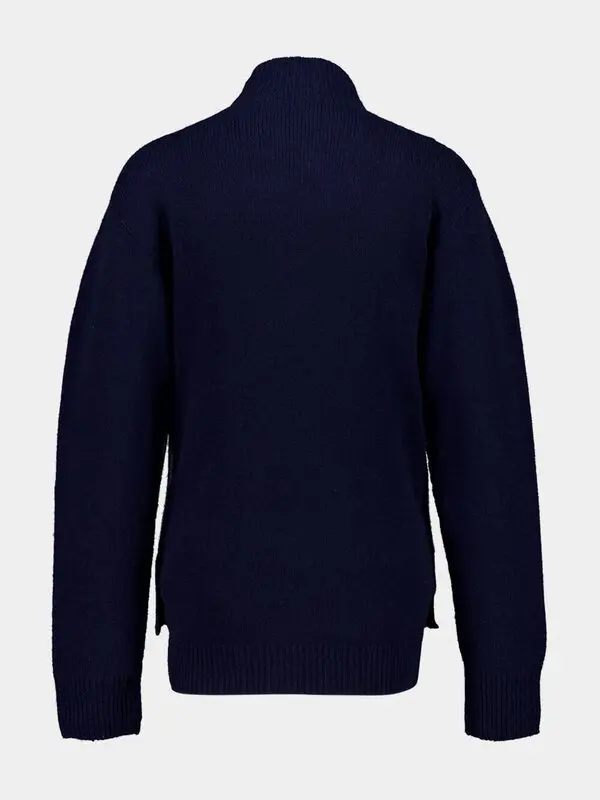Stella McCartney Contrast Panel Turtleneck Jumper - Blue
