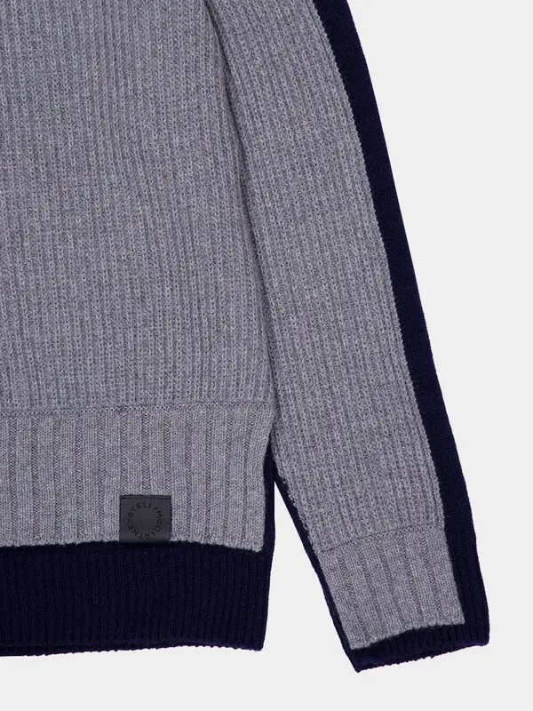 Stella McCartney Contrast Panel Turtleneck Jumper - Blue