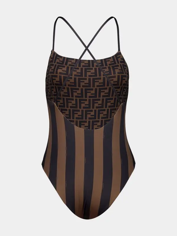 Fendi Ff Pequin Reversible Swimsuit