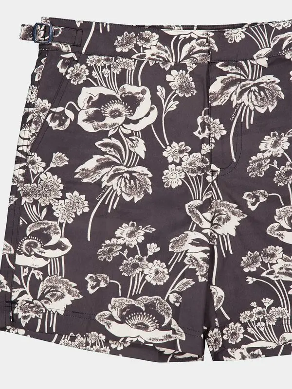 Commas Peony Print Swim Shorts - Black