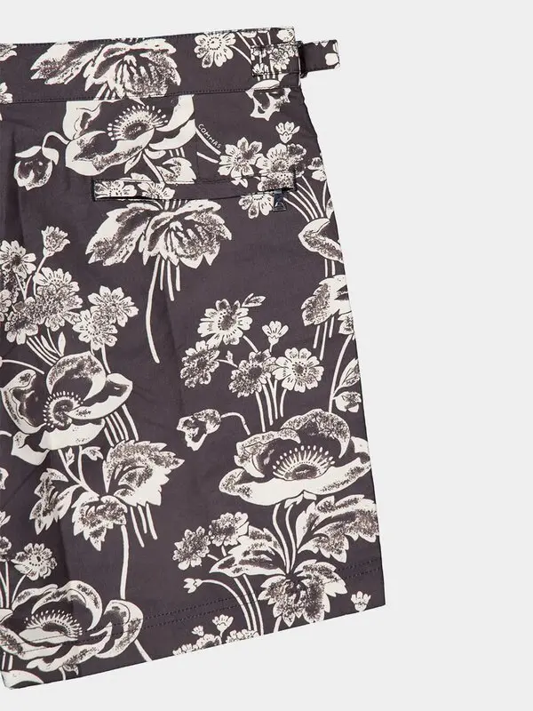 Commas Peony Print Swim Shorts - Black