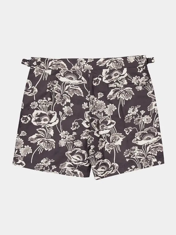 Commas Peony Print Swim Shorts - Black