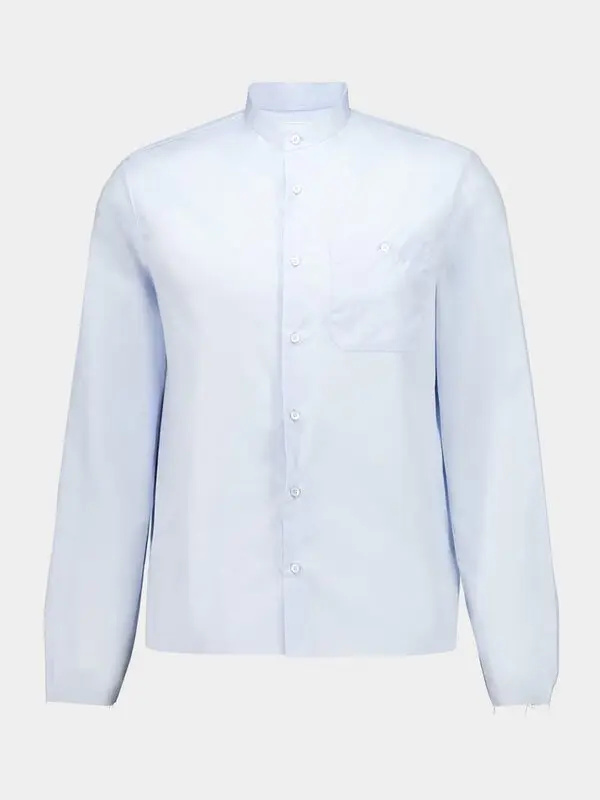 Prada Astro Cotton Mandarin Shirt - Blue