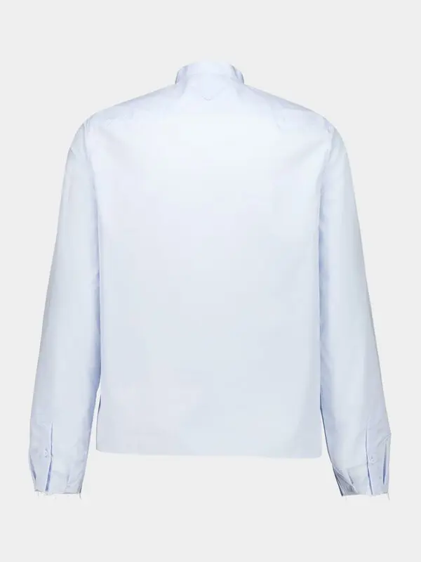 Prada Astro Cotton Mandarin Shirt - Blue