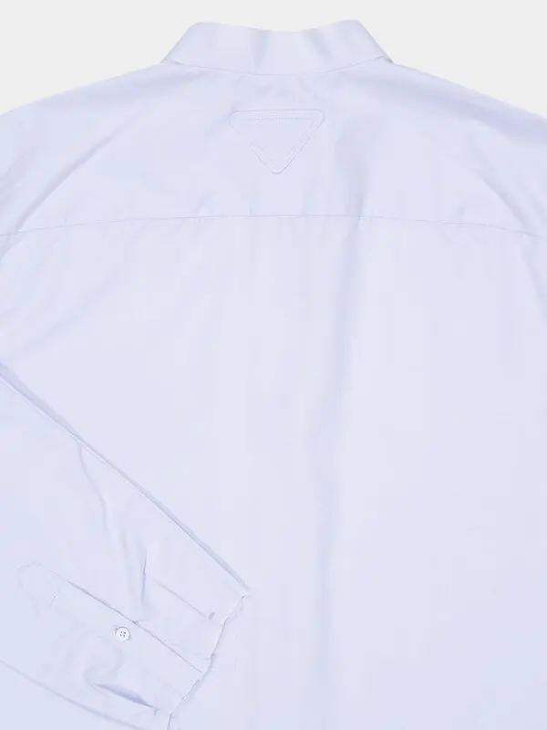 Prada Astro Cotton Mandarin Shirt - Blue