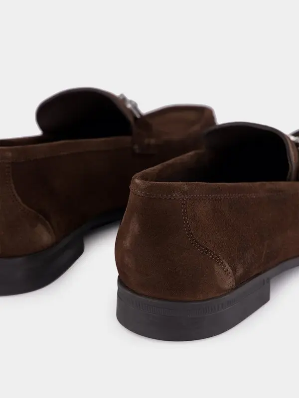 FERRAGAMO Suede Gancini Loafers
