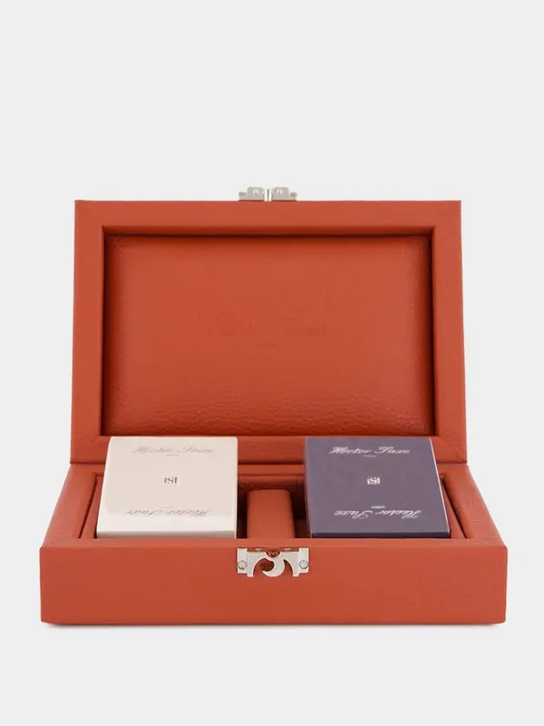 Hector Saxe Paris Brick Leather Cards Set - Orange