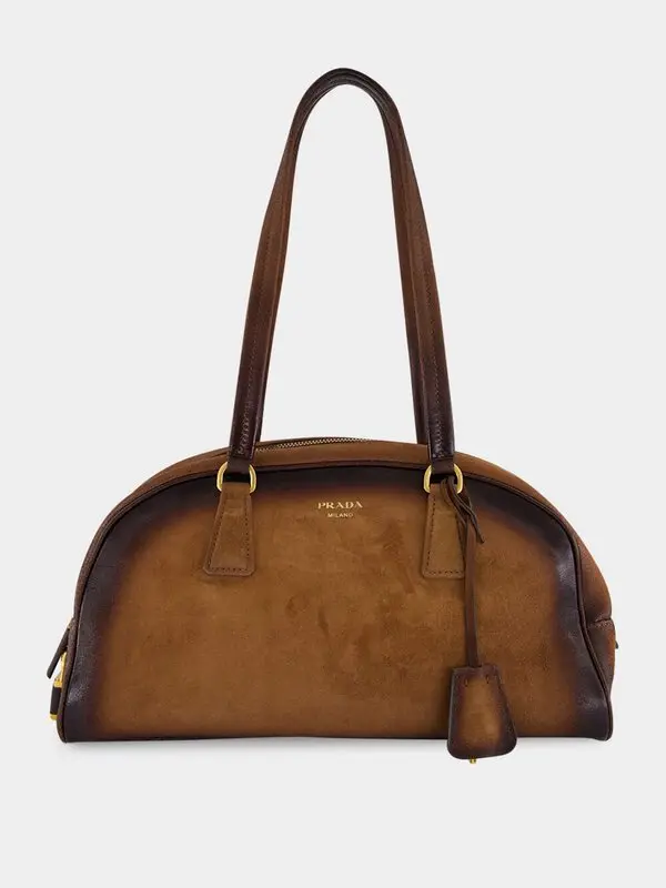 Prada Medium Bowling Bag - Brown