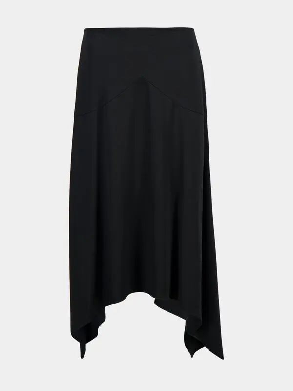Stella McCartney Asymmetric Satin Midi Skirt - Black