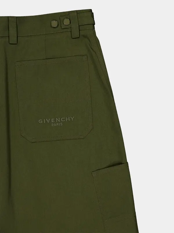 Givenchy Cotton Twill Cargo Trousers - Green
