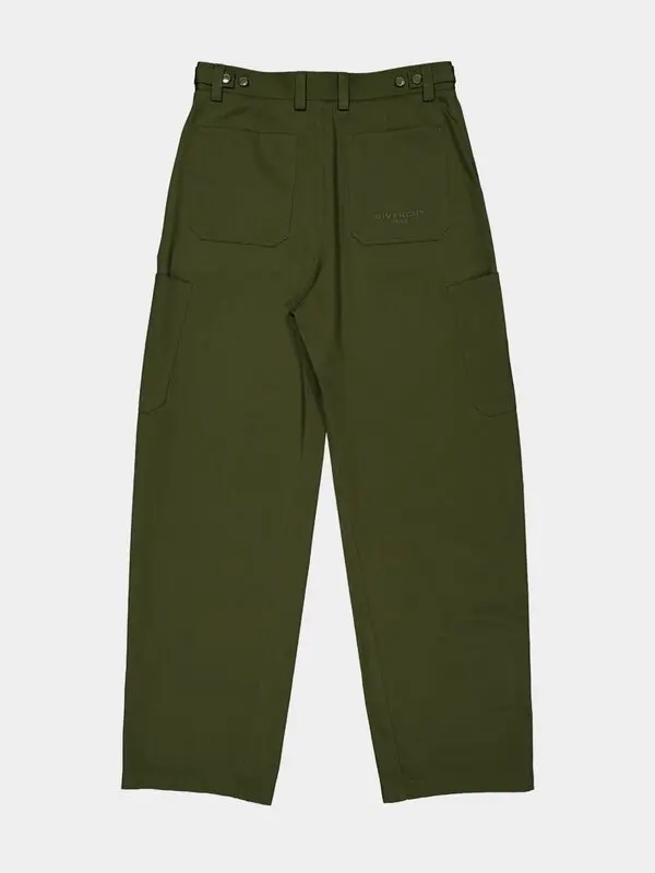 Givenchy Cotton Twill Cargo Trousers - Green