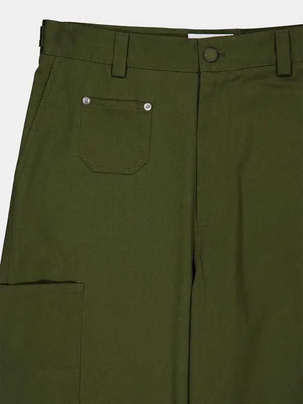 Givenchy Cotton Twill Cargo Trousers - Green