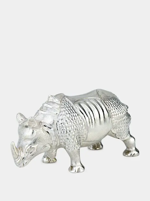 LEITÃO &AMP; IRMÃO 925 Rhinoceros Sculpture - Silver