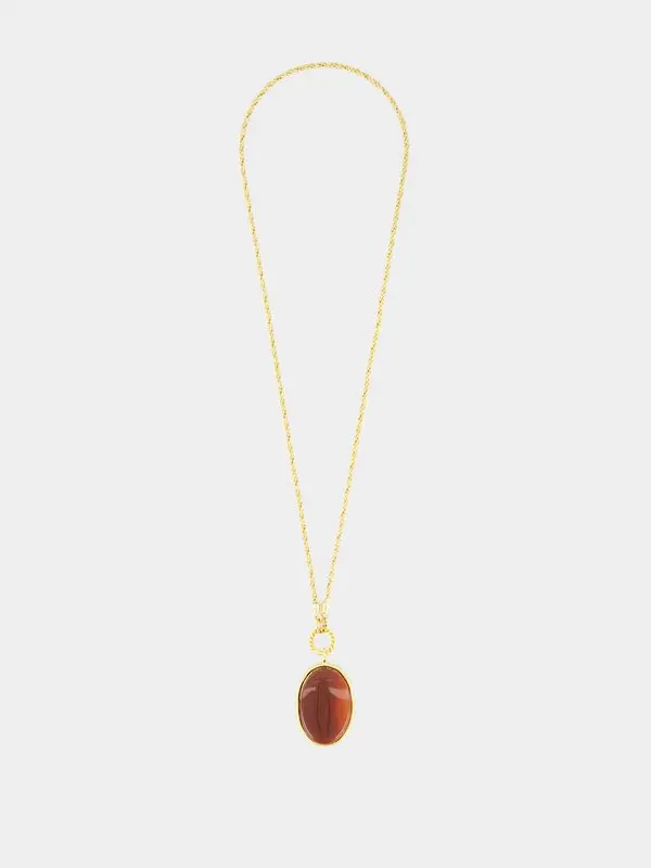 Sylvia Toledano Talisman Pendant Necklace - Orange