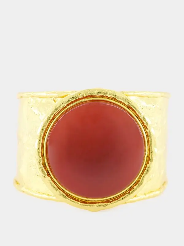 Sylvia Toledano Sphere Cuff Bracelet With Cornaline - Orange