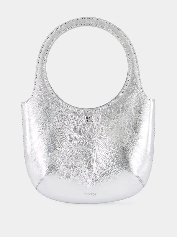 COURREGES Naplack Leather Holy Bag - Silver