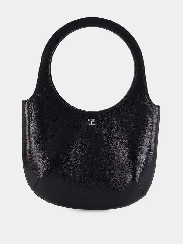 COURREGES Naplack Leather Holy Bag - Black