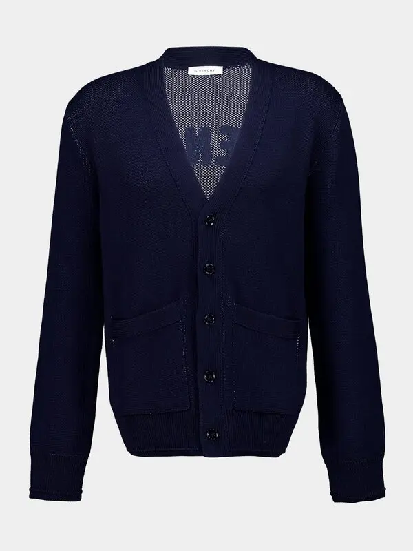 Givenchy Cotton V-neck Cardigan - Blue