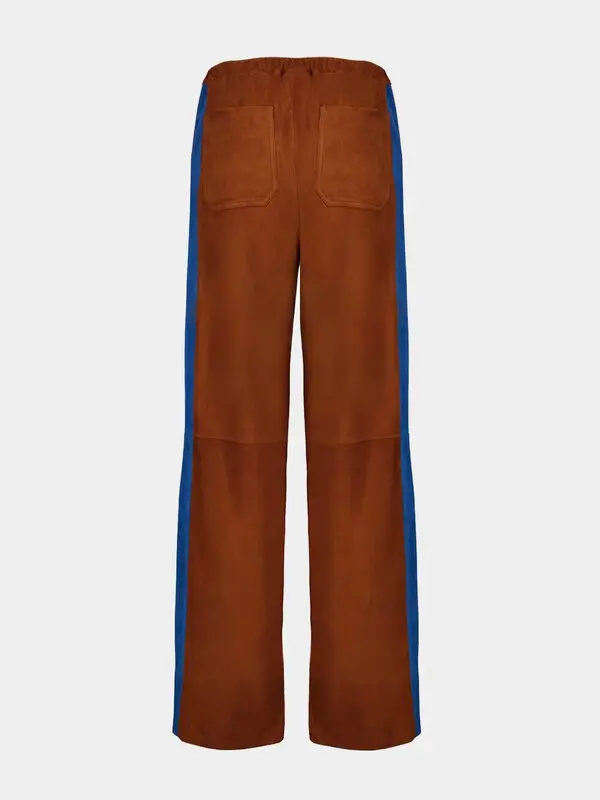 PAULA Suede Drawstring Trousers - Brown