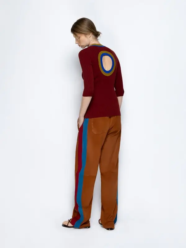 PAULA Suede Drawstring Trousers - Brown