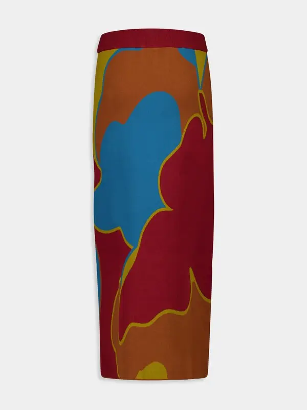 PAULA Amanda Caramel Café Jacquard Skirt - Multicolour