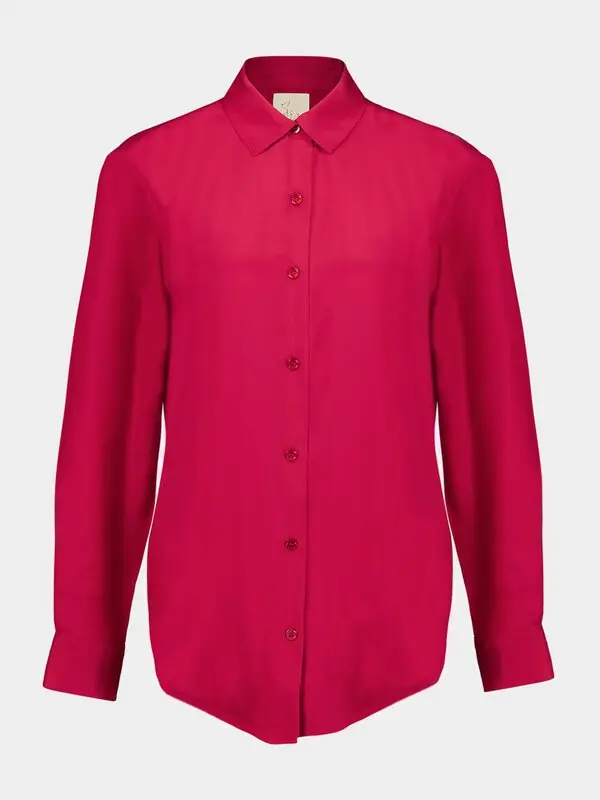 PAULA Ametista Dahlia Silk Shirt - Red