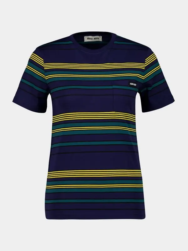 Miu Miu Striped Jersey T-shirt - Multicolour