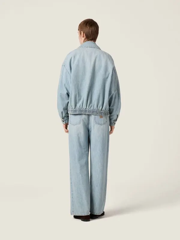 Miu Miu Light Chambray Blouson Jacket - Blue