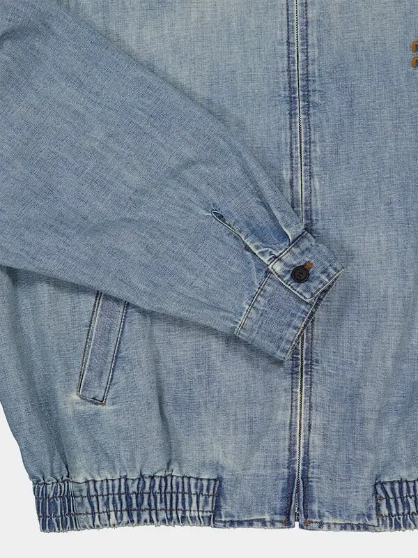 Miu Miu Light Chambray Blouson Jacket - Blue