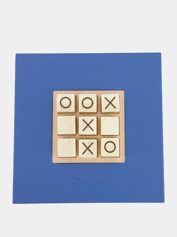 Hector Saxe Paris Limoges Leather Tic Tac Toe - Blue