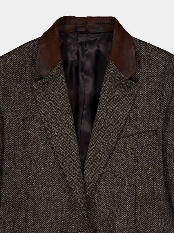 Prada Chevron Wool Single-breasted Jacket