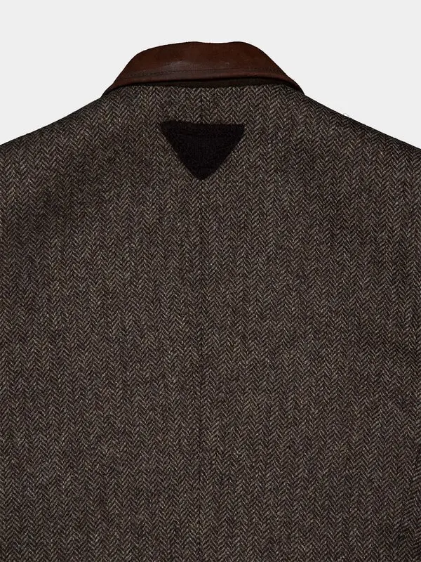 Prada Chevron Wool Single-breasted Jacket