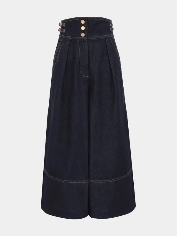 Zimmermann Night Sky Rebellion Denim Tailored Trousers - Blue