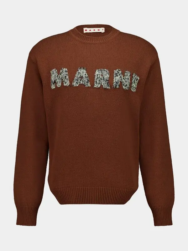 Marni Wool Logo Sweater - Brown