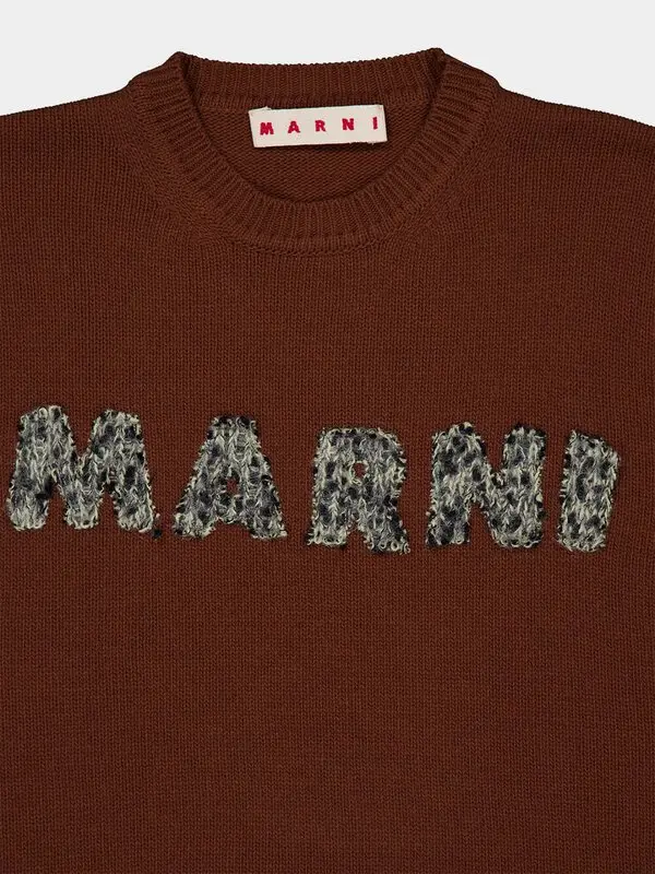 Marni Wool Logo Sweater - Brown