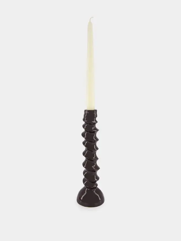 POMAX Turret Candle Holder - Brown