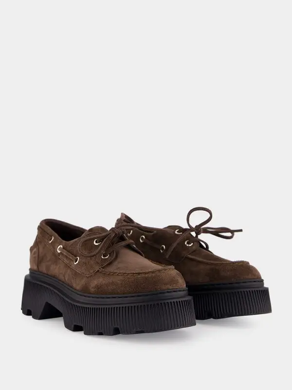 Santoni Suede Platform Loafers