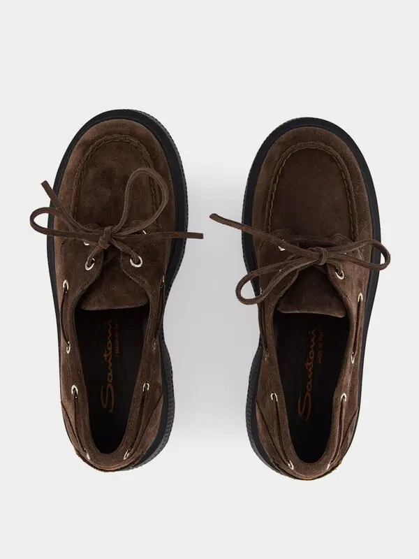 Santoni Suede Platform Loafers