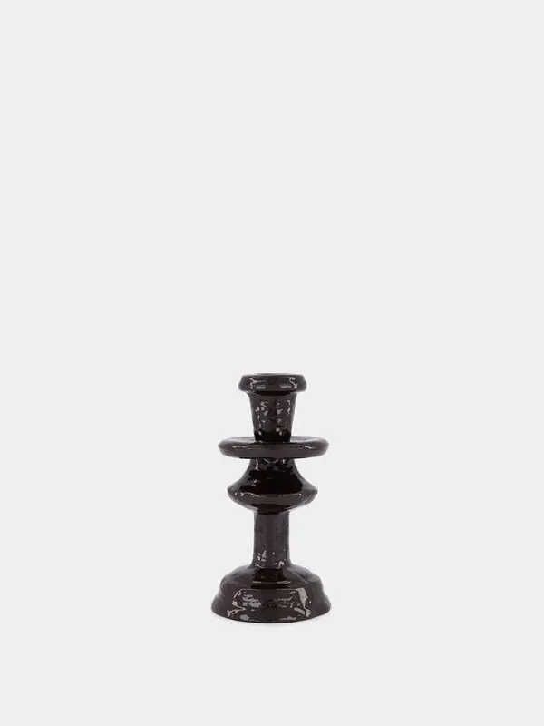 POMAX Dark Aluminium Turret Candle Holder