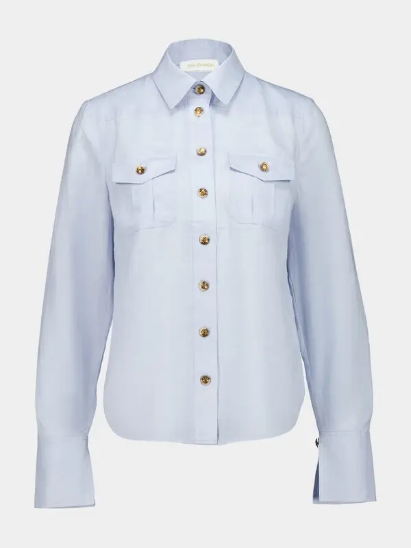 Zimmermann Safari Ramie Shirt - Blue