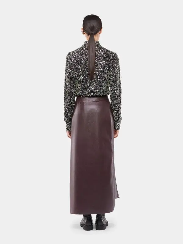 Rabanne Vegan Leather Midi Skirt
