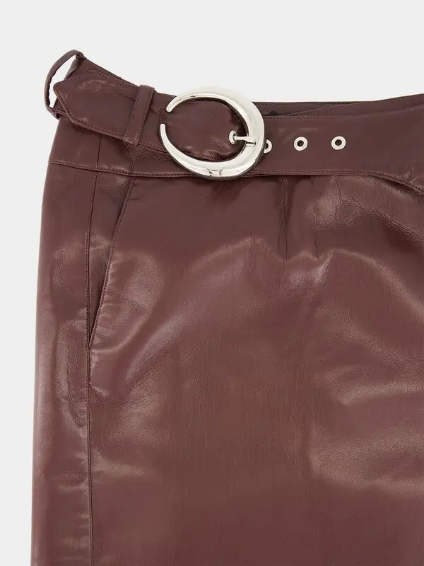 Rabanne Vegan Leather Midi Skirt