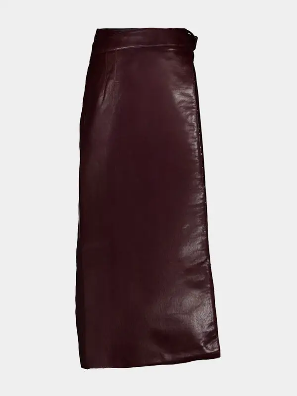 Rabanne Vegan Leather Midi Skirt