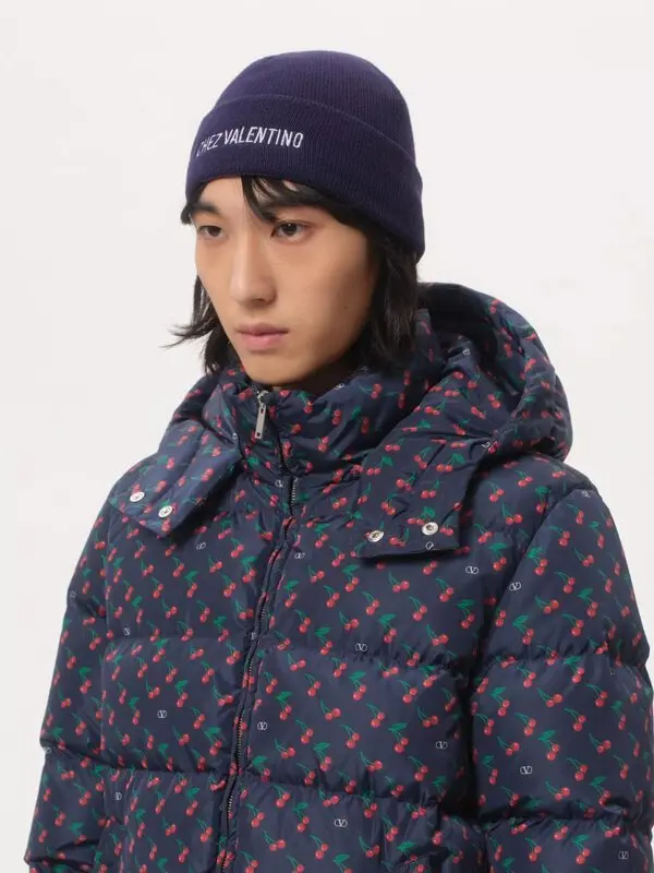 Valentino Garavani Embroidered Wool Beanie - Blue