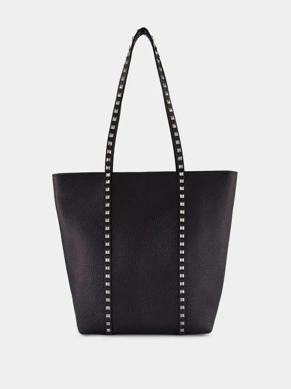 Valentino Garavani Rockstud Leather Tote Bag - Black