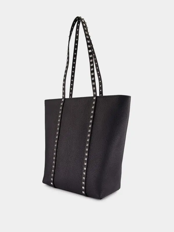 Valentino Garavani Rockstud Leather Tote Bag - Black