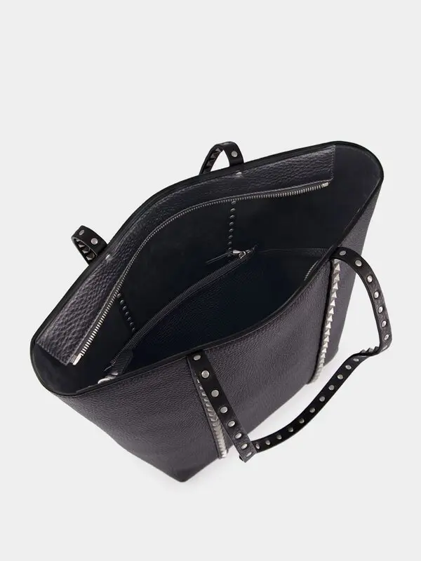 Valentino Garavani Rockstud Leather Tote Bag - Black