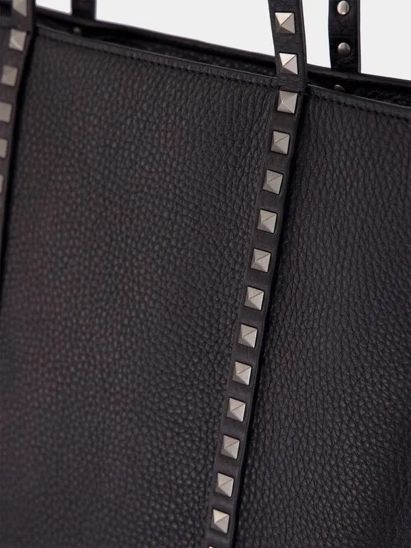 Valentino Garavani Rockstud Leather Tote Bag - Black