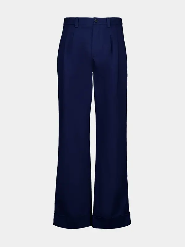 Valentino Garavani Vlogo Signature Cotton Trousers - Blue